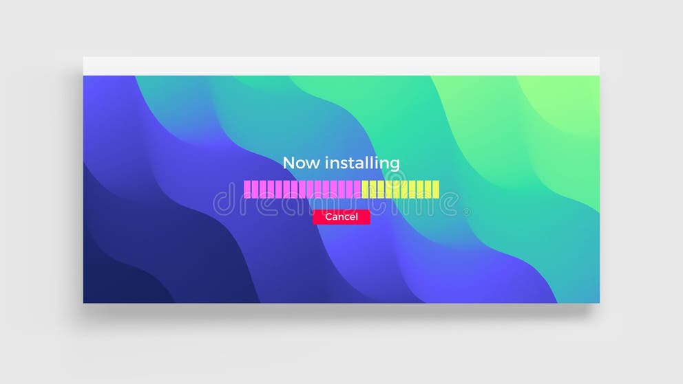 Loading Process Screen. Installing App or Software. Progress Loading ...