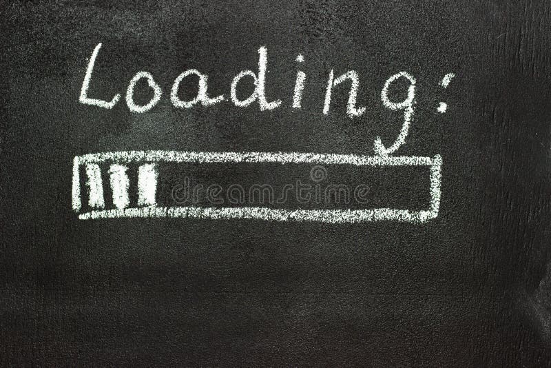The Loading Process is Shown in White on a Chalkboard. Stop Motion ...
