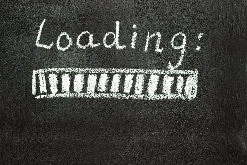 The Loading Process is Shown in White on a Chalkboard. Stop Motion ...