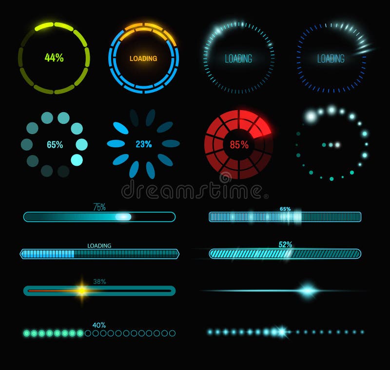 HUD Loading Process and Power Load Status Bars Stock Vector ... HUD Loading Process and Power Load Status Bars Stock Vector ...