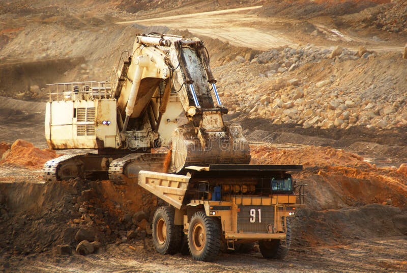 Loading stock photo. Image of huge, soil, excavator, stone - 78077250