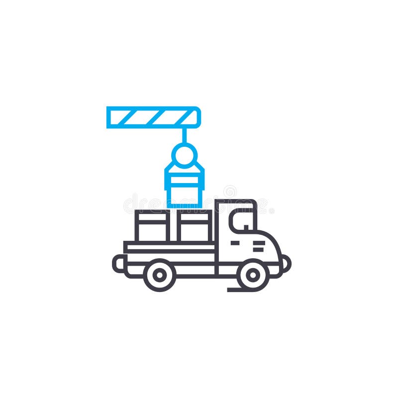 Loading of Products Linear Icon Concept. Loading of Products Line ...