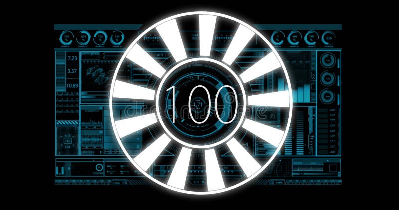 Loading Progress Bar Animation Over Futuristic Digital Interface with ...