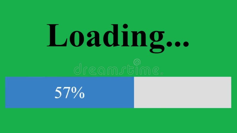 Loading Progress Bar with Green Screen on Device Screen Digital Display ...