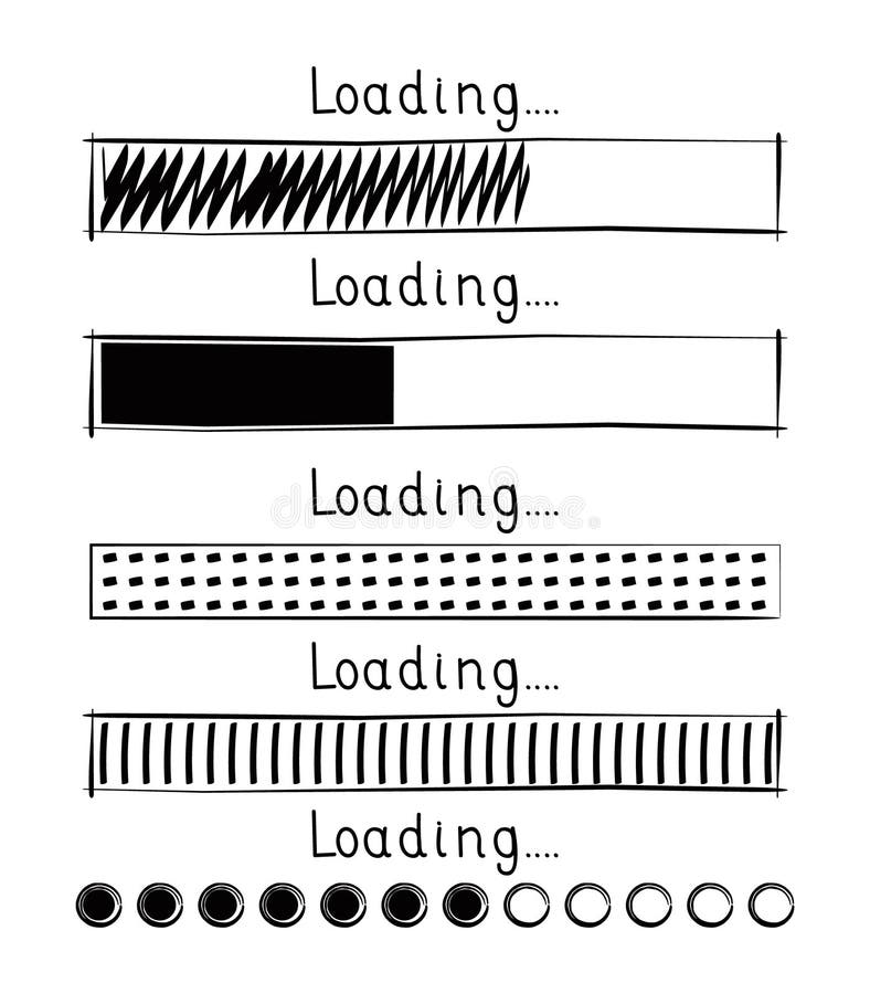 Loading Progress Bar Vector Style in Doodle Style. Updated Progress ...