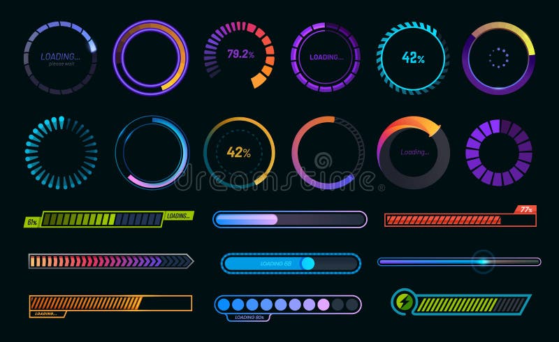 Loading Progress Bars, Load or Download and Upload Stock Vector ... Loading Progress Bars, Load or Download and Upload Stock Vector ...