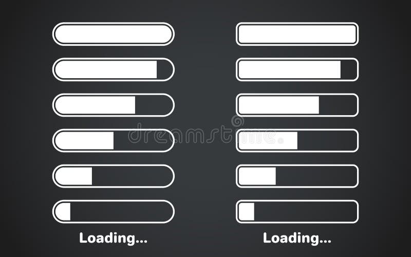 Loading or Progress Bars Set. Different Type Web UI Elements. Vector ...
