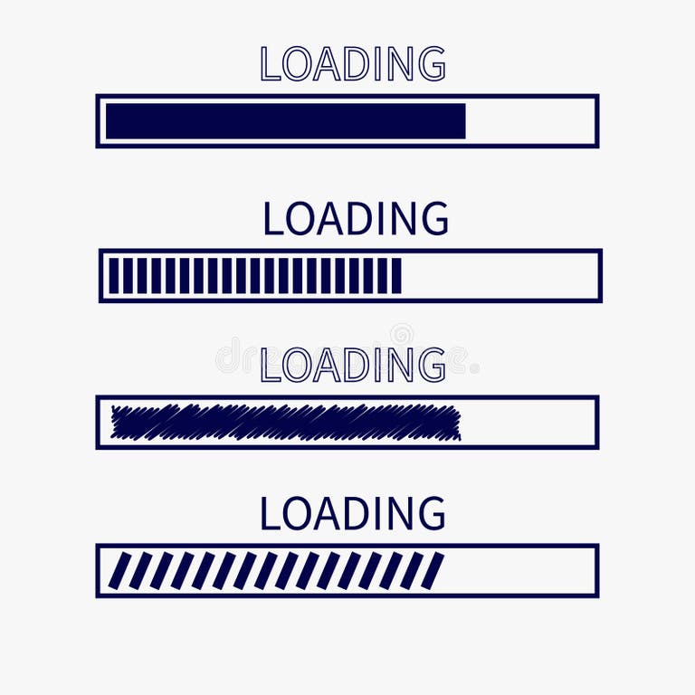 Loading Progress Status Bar Icon Set. Web Design App Download Timer ...