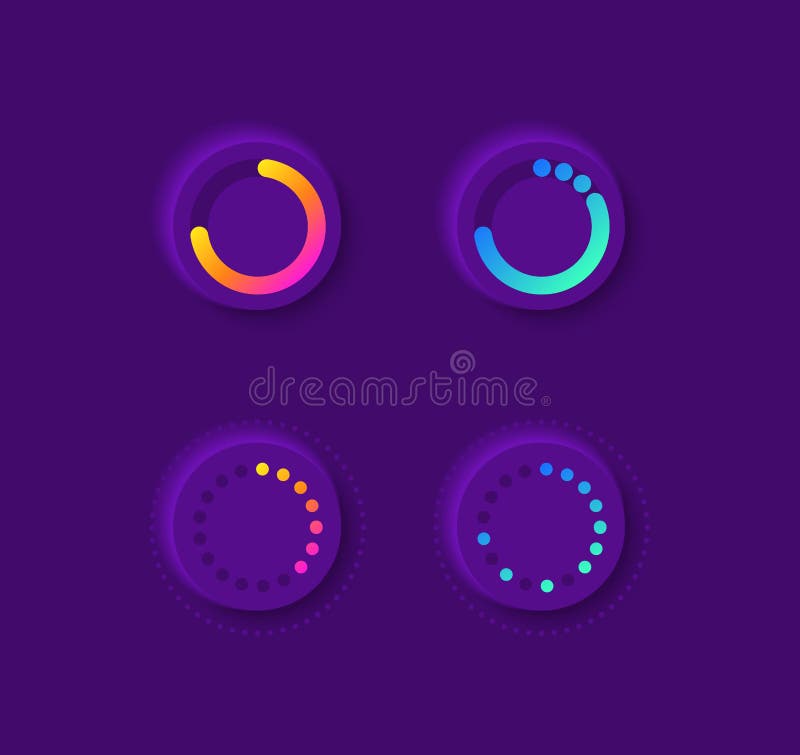 Loading Progression UI Elements Kit Stock Vector - Illustration of ...