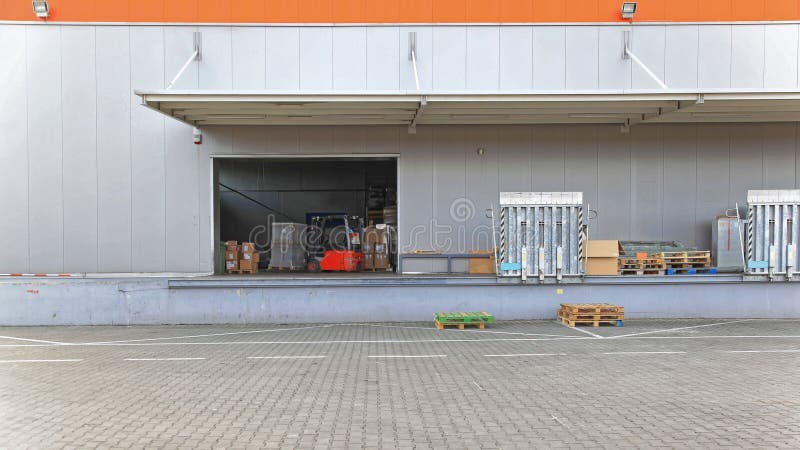 Loading Dock Warehouse stock image. Image of loading - 204964885