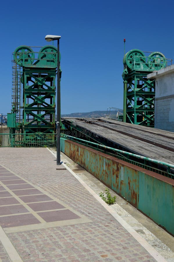 The Loading Ramp for the Train Ferry at Messina Sicily, Italy Stock ...
