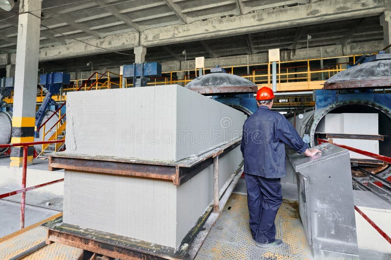 Loading of Raw Blocks into Autoclave at Manufacturing Plant Editorial ...