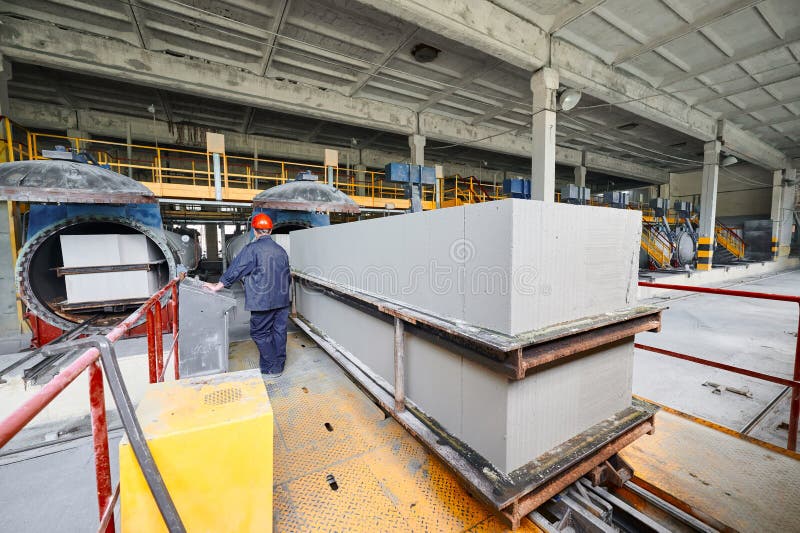Loading of Raw Blocks into Autoclave at Manufacturing Plant Editorial ...