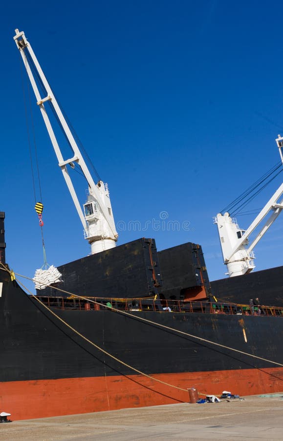 Loading Rice on a Ship in Port Stock Photo - Image of food, freight ...