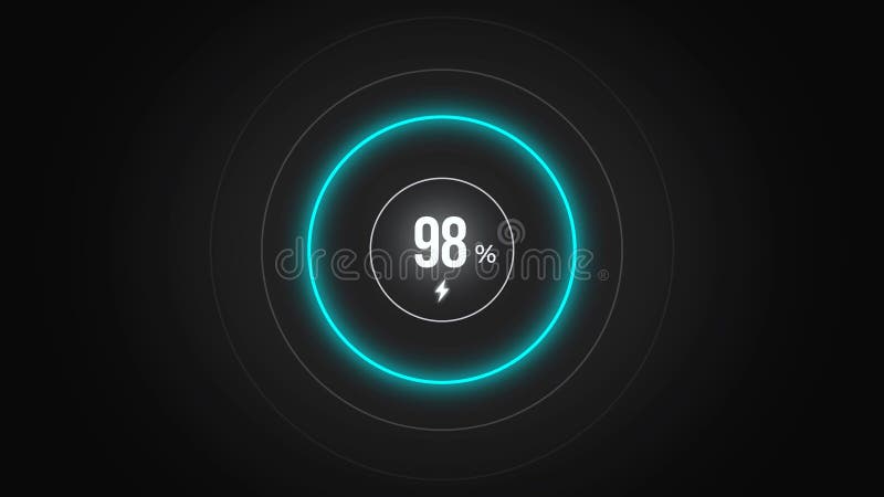 Loading screen at 98 . stock illustration. Illustration of charge ...