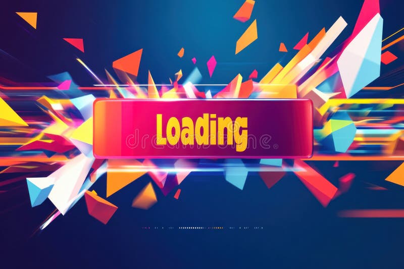 Loading Screen with Colorful Geometric Shapes Exploding from Center ...