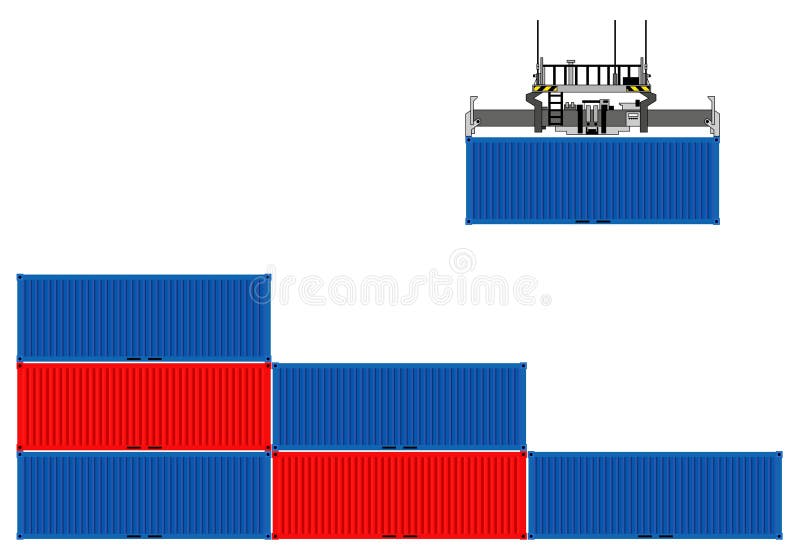 Loading Sea Container. Port Crane Lift Cargo Container. Container ...