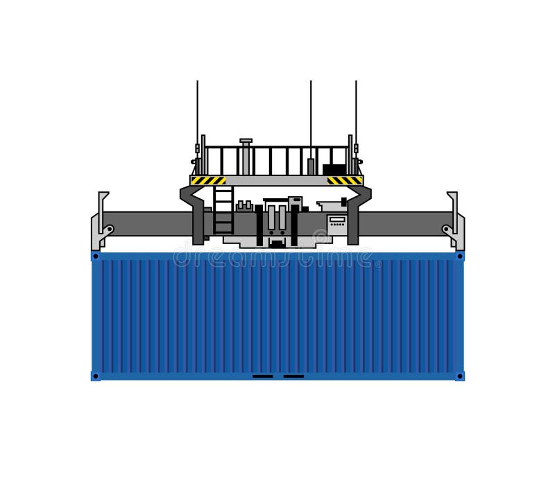 Loading Sea Container. Port Crane Lift Cargo Container. Container ...
