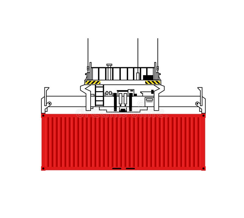 Loading Sea Container. Port Crane Lift Cargo Container. Container ...