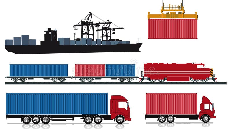 Shipping containers set stock vector. Illustration of port - 30269561