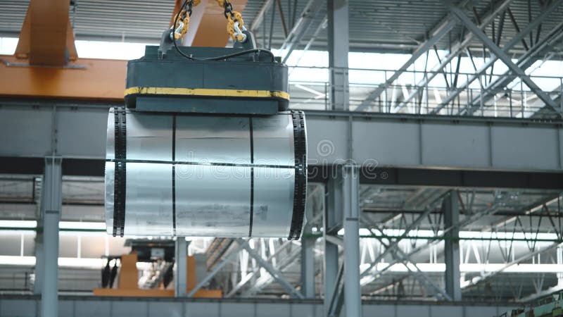 Loading Sheet Metal in a Warehouse Using a Crane and an Electromagnet ...