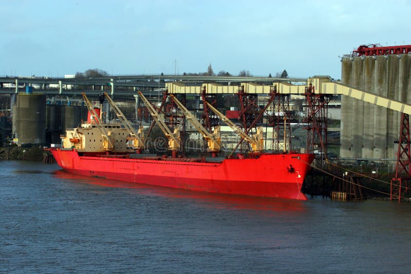 Loading ship. stock photo. Image of stern, river, ship - 577186