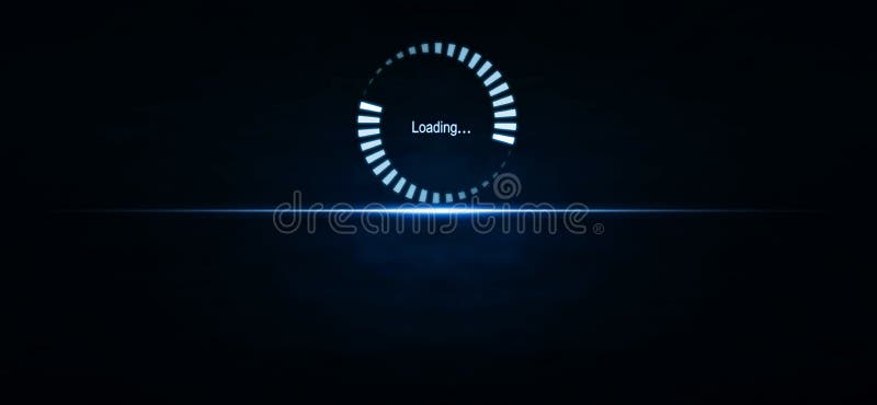 Loading sign with tablet. stock image. Image of blue - 113299891