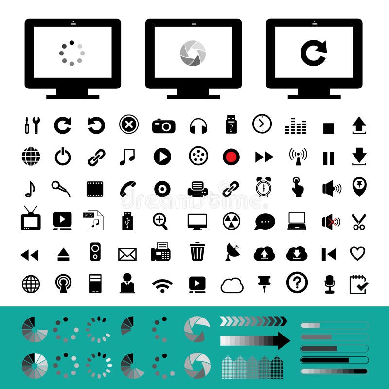 Loading Sign and Icon for Web Stock Vector - Illustration of step, file ...