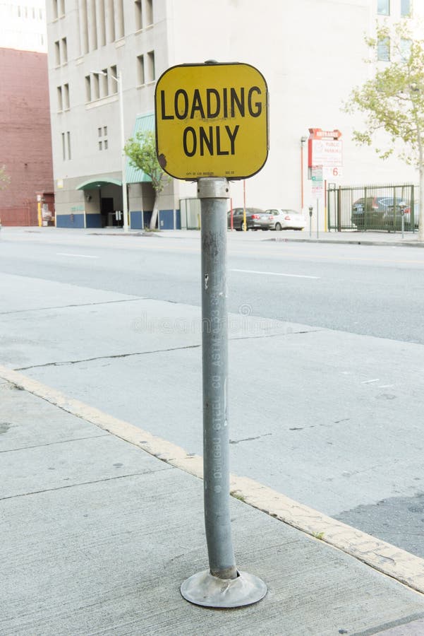 Loading only Sign stock photo. Image of yellow, street - 89789150