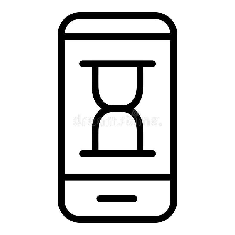 Loading Smartphone Icon Line Isolated on White Background. Black Flat ...