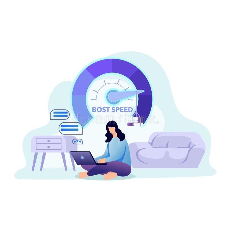 Loading Speed Boost Illustration, Internet Boost Speed Concept, Loading ... Loading Speed Boost Illustration, Internet Boost Speed Concept, Loading ...
