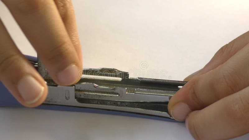 Loading Stapler with Pins and Closing it Stock Video - Video of ...