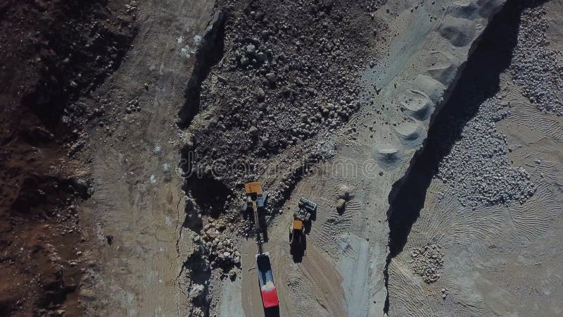 Loading of Stone into Truck. Excavator at Work Stock Footage - Video of ...