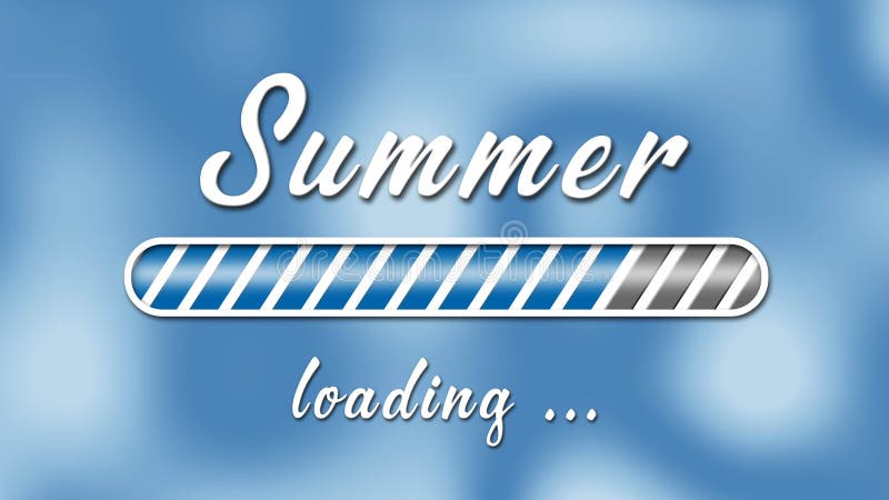 Loading Summer Greeting Card - White Lettering and Loading Bar on Blue ...