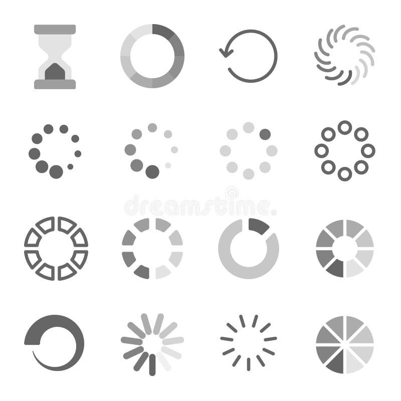 Loading Symbol Icon Set Vector Illustration. Contains Such Icon As ...