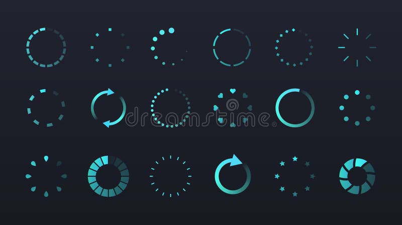 Loading symbols set stock vector. Illustration of load - 258351521