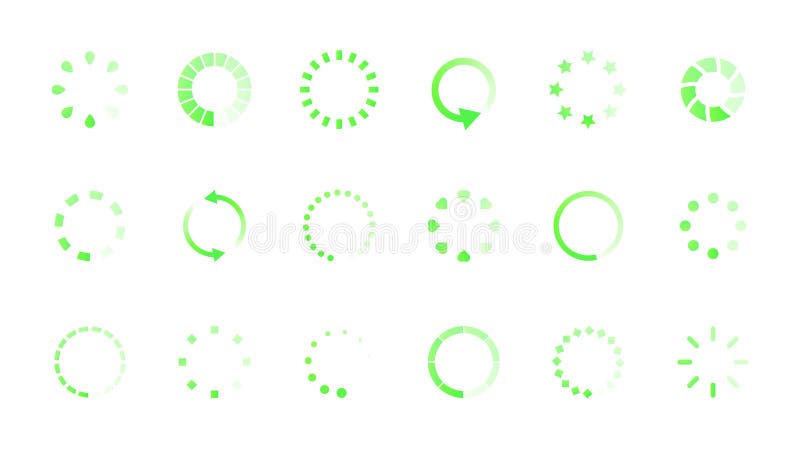 Loading Symbols White Vector Set Stock Vector - Illustration of ...