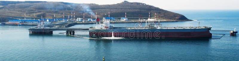Loading tanker by oil stock photo. Image of ship, benzine - 16948958