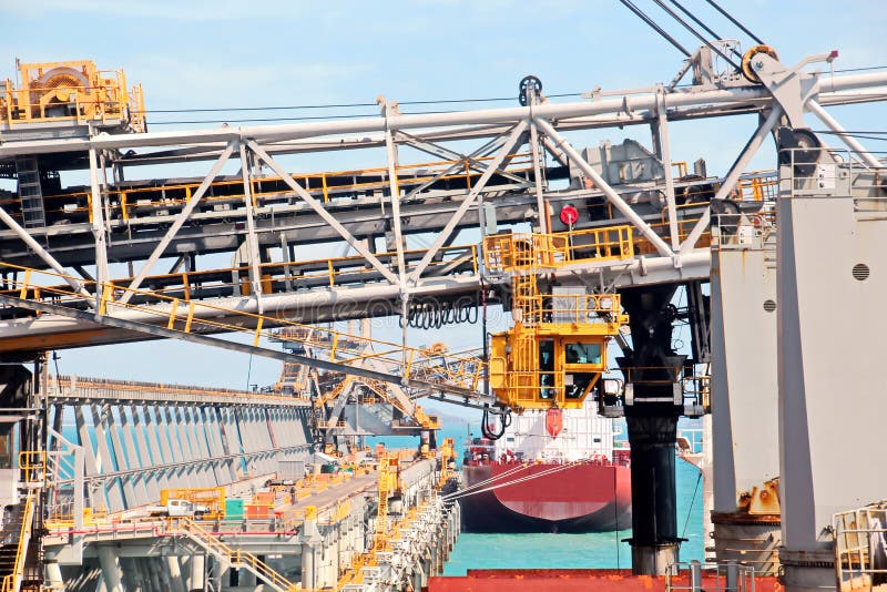 Loading Terminal of Coal Products for Cargo Ships, Bulkers and View of ...