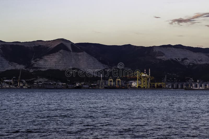 Loading Terminal of the Port on the Opposite Side of the Sea Bay Stock ...