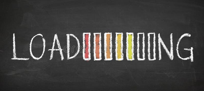 Chalkboard with Loading Bar and Success Loading Stock Illustration ...