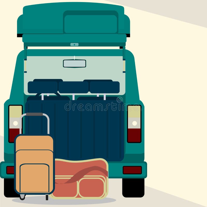 Loading Things into the Car before the Trip Stock Vector - Illustration ...