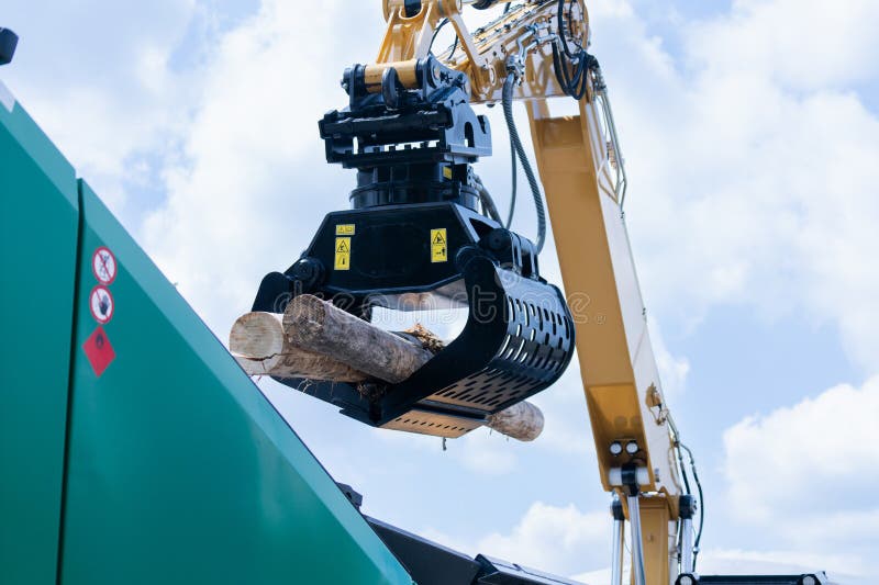 Loading of Timber. Loader Close Up Stock Photo - Image of storage, load ...