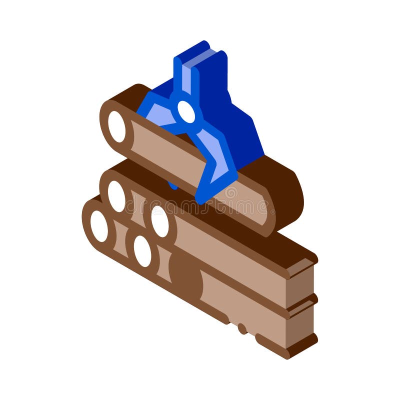 Loading Timber Wood Machine Isometric Icon Vector Illustration Stock ...