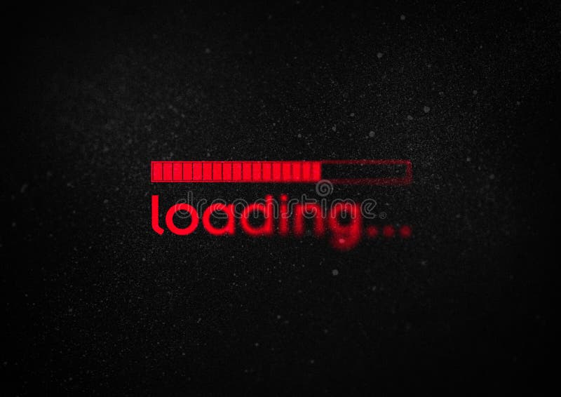 Loading Title Sign with Status Bar, Grunge Style with Grain and Partial ...
