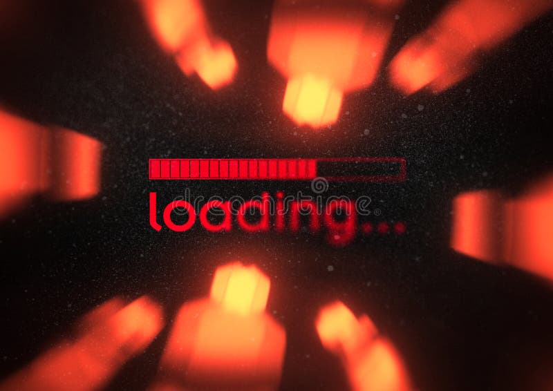 Loading Title Sign with Status Bar, Grunge Style with Grain and Partial ...