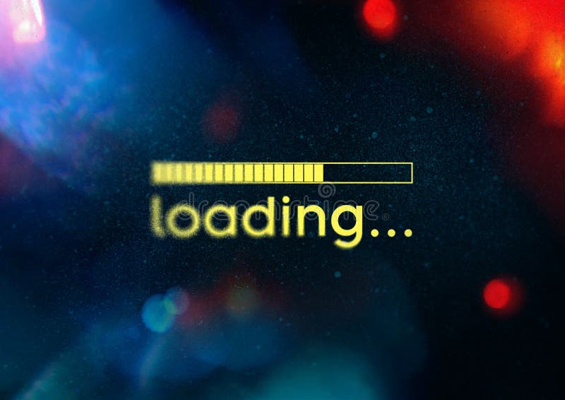 Loading Title Sign with Status Bar, Grunge Style with Grain and Partial ...
