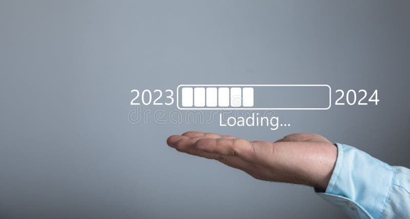 Loading from 2023 to 2024 stock image. Image of business - 266146481