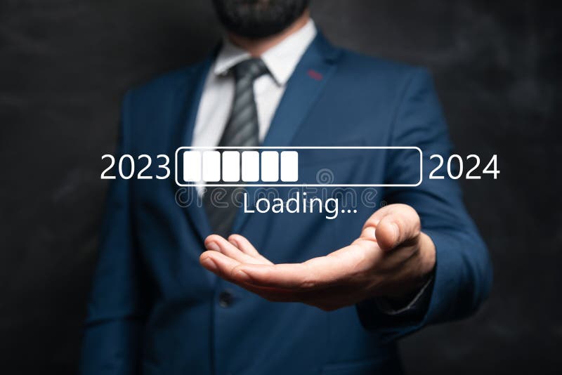 Loading from 2023 to 2024 stock image. Image of holding - 266146793