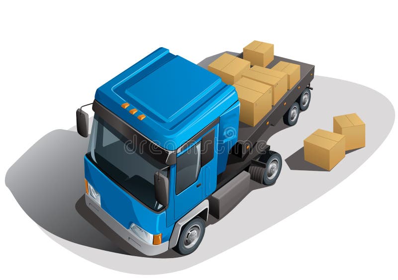 Loading truck with boxes stock vector. Illustration of delivery - 23444847